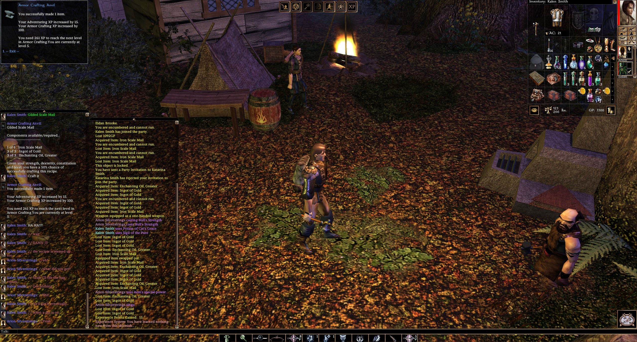 Gilded Scale Mail Recipe Success doesn't yield any item | City of Arabel